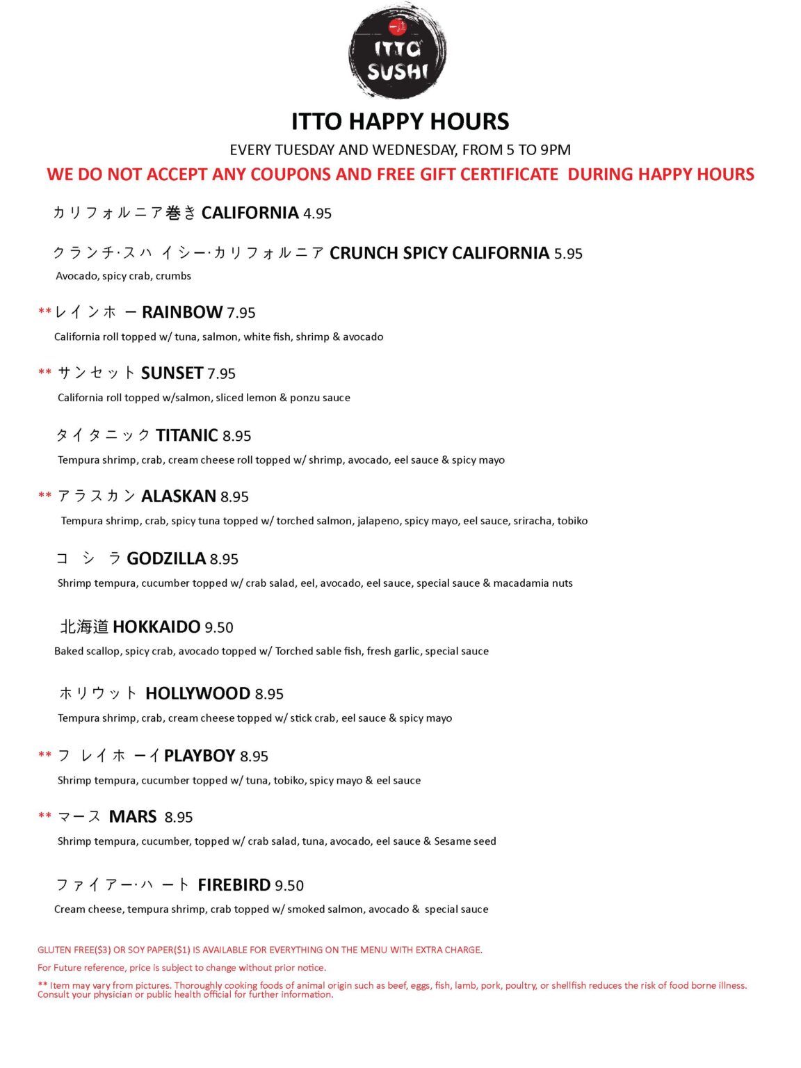 Menu – Itto Sushi